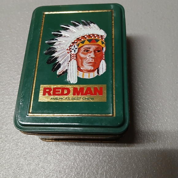 Pinkerton | Accents | Red Man Playing Cards In Collectible Tin Double ...